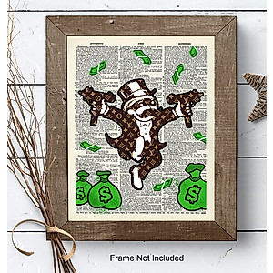 LARGE 11X14 - Designer LV Monopoly Man Poster - Glam Fashion Design - Urban Street Art - Graffiti Wall Art Print - Room Decoration for Dorm, Office, Teens Bedroom – Cool Gift – High Fashion Home Decor