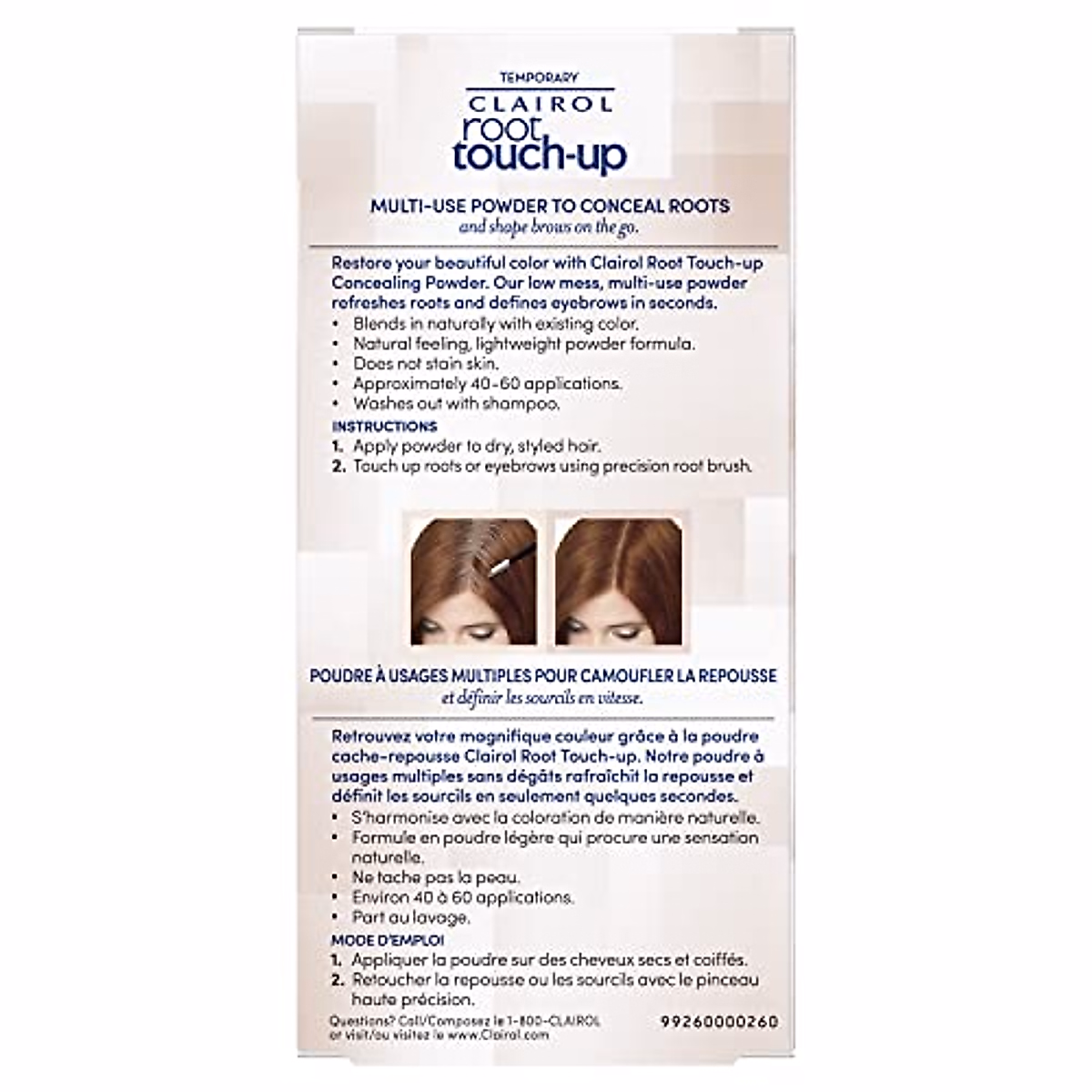 Clairol Root Touch-Up Temporary Concealing Powder, Red Hair Color, Pack of 1
