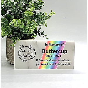 Guinea Pig Rainbow Memorial Stone - Real Stone Personalized by Florida-Funshine