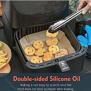 MT&L Air Fryer Disposable Square Paper Liner 6.3 in Fit 3-5 Qt, Non-Stick Waterproof Oil Grease Proof Parchment Liners Baking Paper for Air Fryer | Microwave | Grill