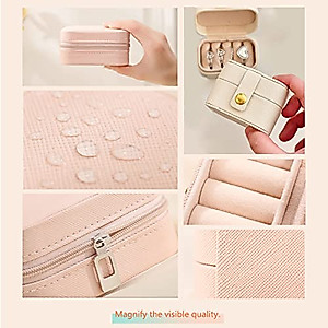 Travel Jewelry Case Set, Small Jewelry Boxes, Travel Jewelry Box for Girls Gift, Portable Jewelry Organizer for Necklaces, Earrings, Rings(2 in 1,Black)