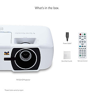 ViewSonic 1080p Projector with Rgbrgb Rec 709 DLP 3D Dual HDMI 22, 000: 1 Contrast and Low Input Lag for Home Theater and Gaming (PX725HD)