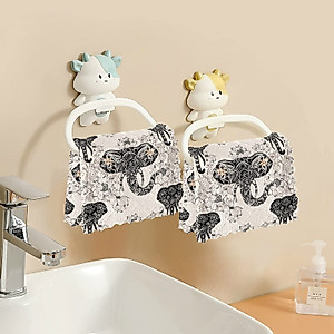 SUABO 6 Pack Dish Cloths for Washing Dishes, Elephant Head Dish Towel Rags Hand Towels for Kitchen Cleaning Counters