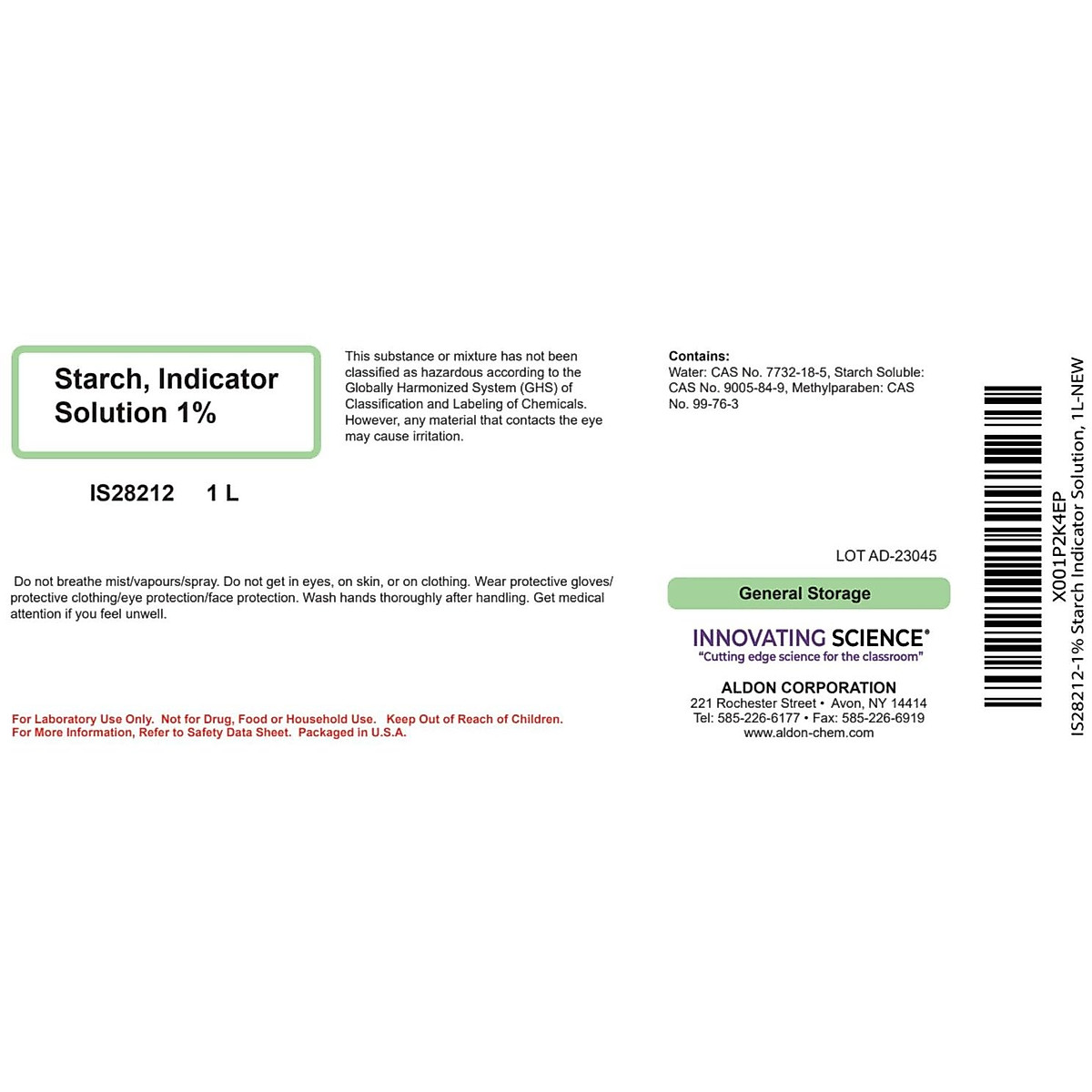 ALDON Innovating Science 1% Starch Indicator Solution, 1L - The Curated Chemical Collection