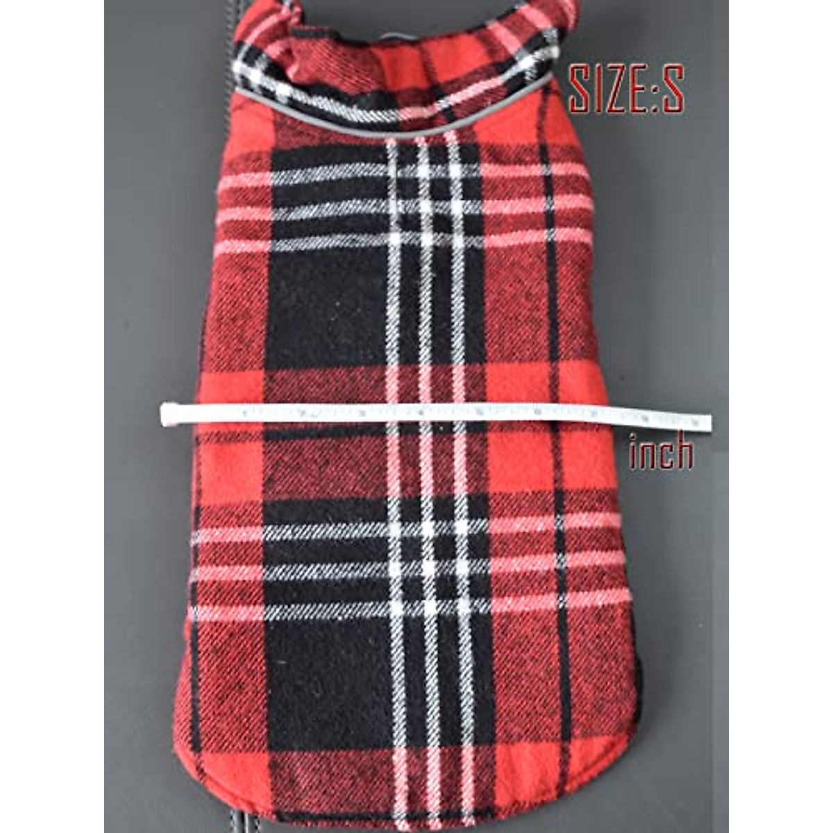 Uadonile Dog Coat British Style Plaid Christmas Jackets, Windproof Reversible,Reflective Dogs Winter Warn Snow Coat, Cold Weather Coats for Small Medium and Large Boy Girl