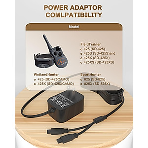 VHBW Charger Replacement for SportDOG Charging Adaptor Only Compatible with SD-425, SD-425S, SD-425CAMO, and SD-825 Remote Trainer