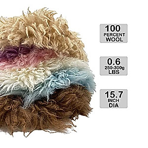 YEPTAME Newborn Photography Props Wool Mats Baby Photography Basket Filler Infant Posing Props Sofa Flokati Blanket for Newborn Bed Chair 100% Genuine Wool