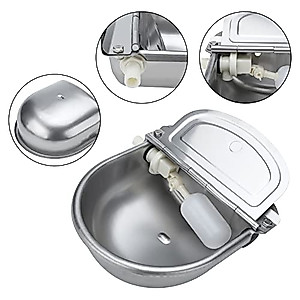 Mono-gatari Automatic Waterer Water Bowl Farm Livestock Stainless Steel Animal Drinking Water Bowl for Pigs Horse Cattle Goat Sheep Dog (Without Drainage Hole)