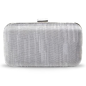 Aheli Indian Clutch Purses for Women Wedding Handmade Evening Handbags Party Bridal Clutch, Silver