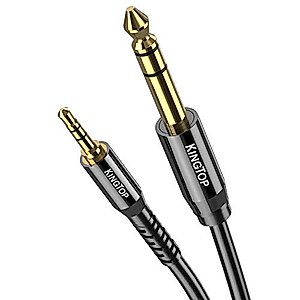 KINGTOP 1/4 to 1/8 Audio Cable, Stereo TRS 3.5mm to 1/4 Cable, Male to Male 1/4 to 3.5mm Cable Cord for Home Theater Devices, Speaker, Guitar, Amplifiers, Laptop, Headphone, PC, Mixer (4.3ft / 1.3m)