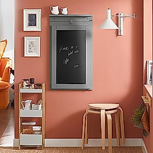 Haotian Murphy Desk Wall-Mounted Table Folding Kitchen & Dining Table, Gray FWT20-HG