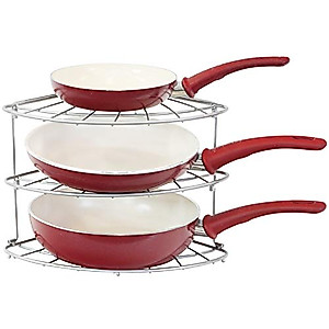 Simple Houseware 3-Tier Counter Corner Shelf Organizer, Silver