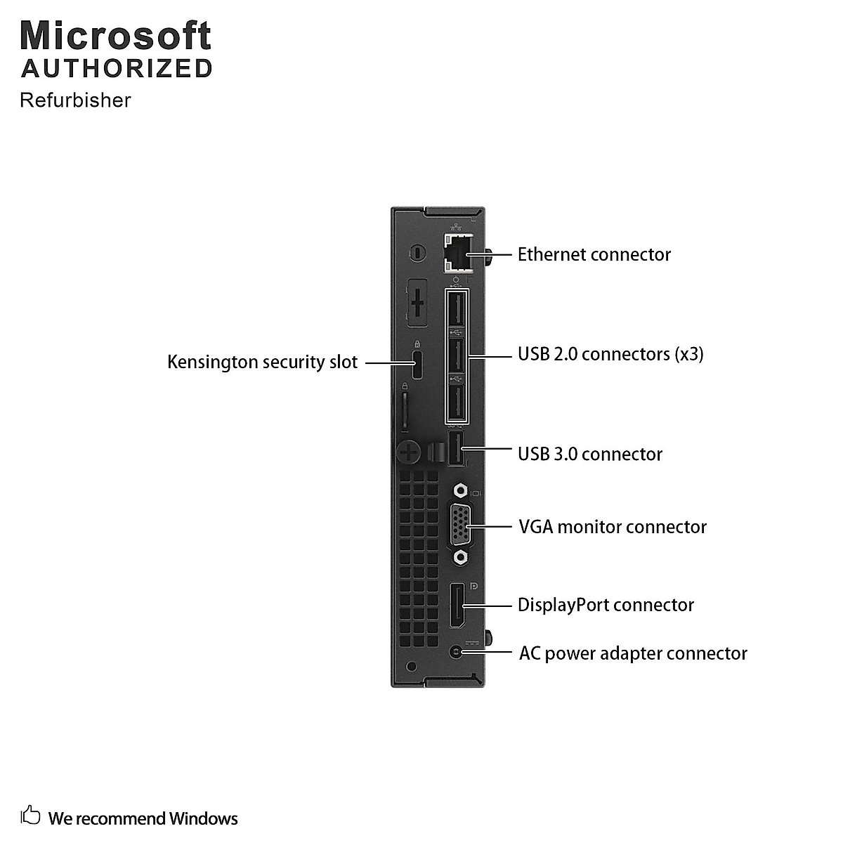 Dell Optiplex 3020 Micro Desktop Computer PC, Intel Core i3-4160T 3.1GHz, 8G DDR3, 500G, WiFi, BT, DP, VGA, Windows 10 Pro 64 Bit-Multi-Language Supports English/Spanish/French(Renewed)
