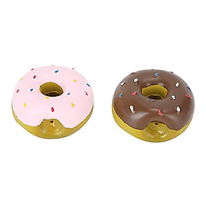 Latex Donut Dog Toy,Latex Hundespielzeug Donut Dog,Donut Squeaky Dog Toy,2Pcs Latex Pet Doughnut Shape Sounding Teeth Cleaning Chewing Biting Interactive Training Toy for Dogs