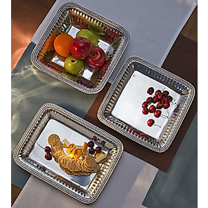 Wilton Armetale Flutes and Pearls Large Round Chip and Dip Server, 15.5-Inch