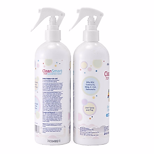 CleanSmart Toy Disinfectant Spray Kills 99.9% of Viruses and Bacteria, Rinse Free, 16 oz Bottle, (Pack of 2)