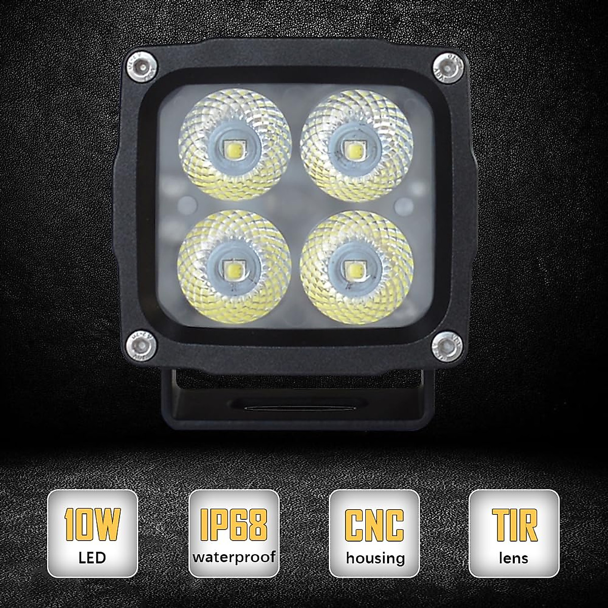 Handster Cube LED Pod Light 3inch Cool White Spot Driving Lamp IP68 Waterproof CNC'd Aviation Aluminum Housing Work Lights 2PCS for Motorcycle Off Road Truck Heavy Duty and Marine