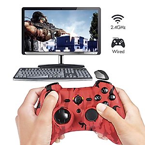 EasySMX 2.4G Wireless Controller for PS3, PC Gamepads with Vibration Fire Button Range up to 10m Support Steam PC PS3 Android Devices and TV Box