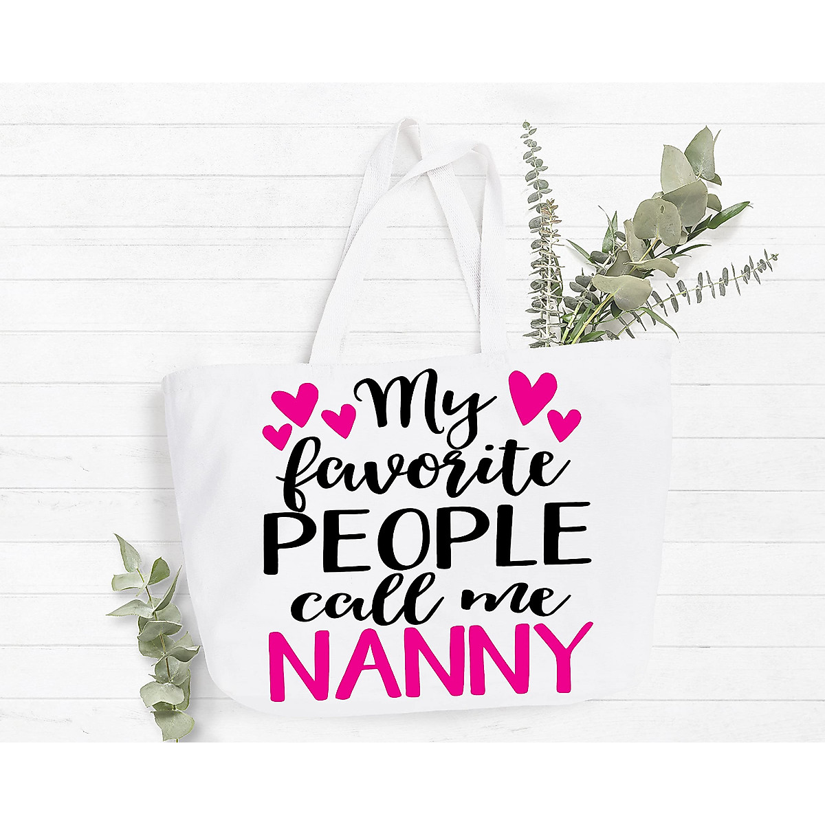 COCOVICI Nanny Tote Bag | My Favorite People Call Me Nanny | Grandma Gifts | Nanny Gifts | Nanny Christmas Gift | Christmas Gift from Grandkids