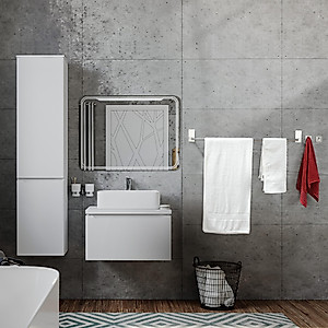 Taozun Towel Bar - 32 Inch Towel Holder with 2 Packs Adhesive Hooks, Hand Towel Rack Stick on Wall, Stainless Steel Bathroom Hardware Accessory Kit