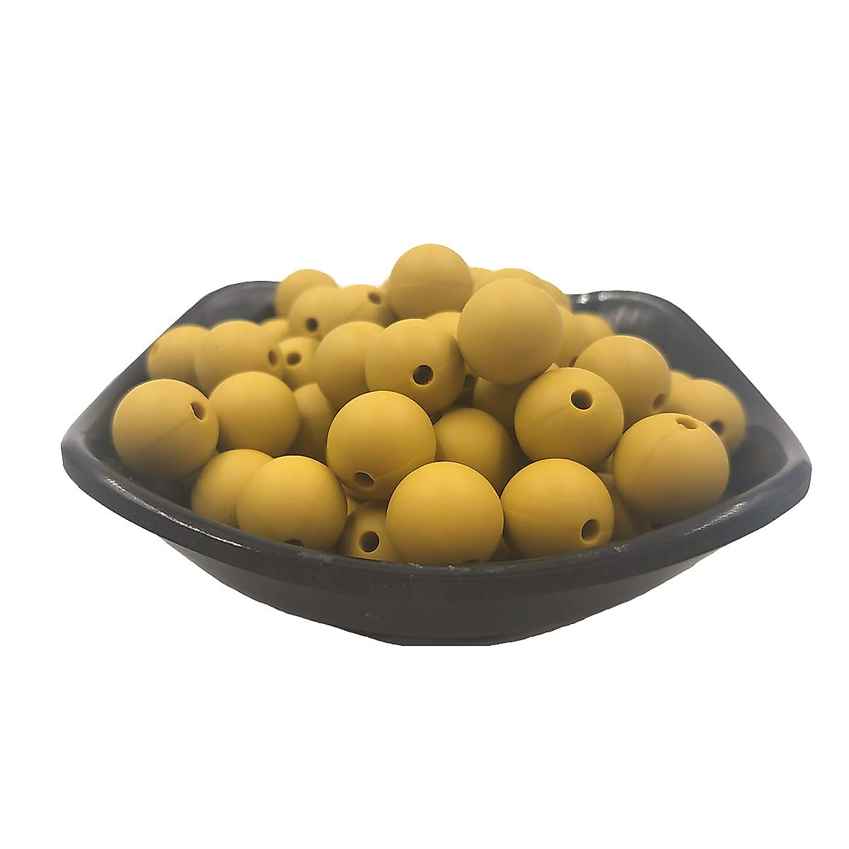 Alenybeby 100pcs Silicone Round Pearl Focal Beads for Pen 12mm Silicone Round Shaped Beads for Keychain Craft Making DIY Beading Jewelry Accessories