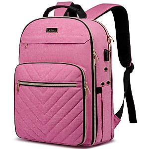 Knitting Bag Backpack, Crochet Bag Tote, Large Yarn Storage Tote Bag with USB Charging Port, Yarn Holder Case for Carrying Projects, Knitting Needles, Yarn Supplies, Pink
