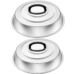 12 Inch Round Cheese Melting Dome of 2, AIKWI Grill Accessories for Blackstone, Heavy Duty Stainless Steel Basting Cover for Flat Top Griddle- BBQ, Camping, Indoor, Outdoor, Restaurant