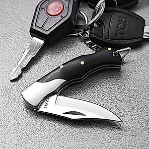 EZKIT Small Pocket Knife, EDC Pocket Knife, D2 Stainless Steel and Wood Handle, Small Knife, Blade Length 2in