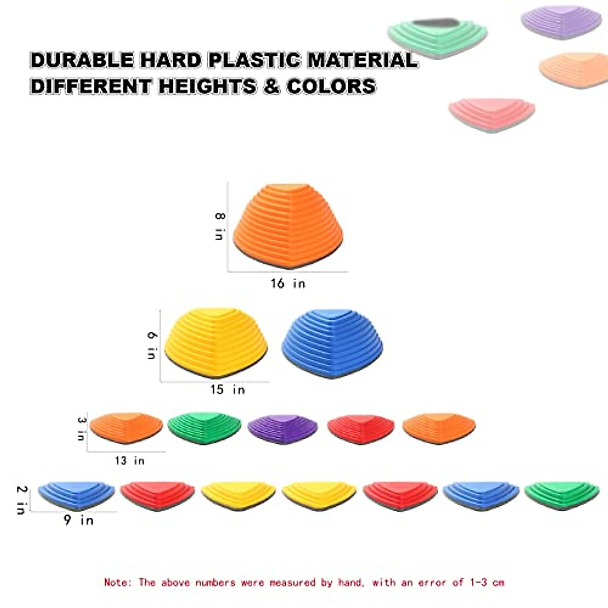 Fanboxk 15 Pcs Kids Balance Jumping Stepping Stones,Indoor or Outdoor Play Toddler Obstacle Course Promoting Coordination and Balance Game Toys for Ages 3 4 5 6 7 8+ Years