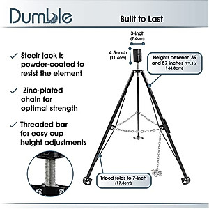 Dumble 5th Wheel Tripod Stabilizer Gooseneck Trailer Jack - 5000lb Cap Adjustable RV Jack Stabilizer RV King Pin Tripod