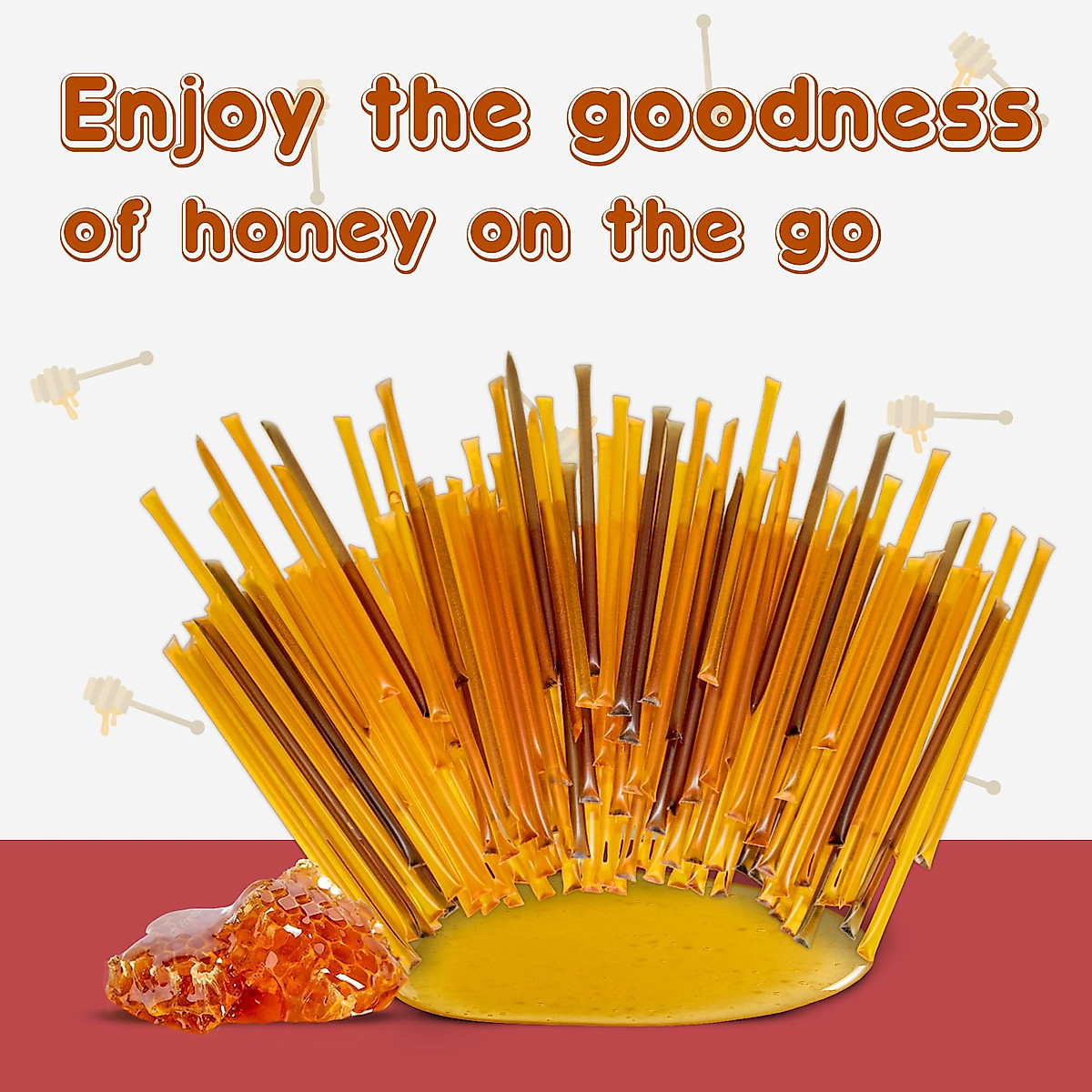 Honey Sticks Flavored (Pack of 50) - Raw Honey Straw Variety Pack for Tea, Coffee & Healthy Snack for Kids & Adults - Single Serve Pure American Honey Sticks by Bee Silly Honey