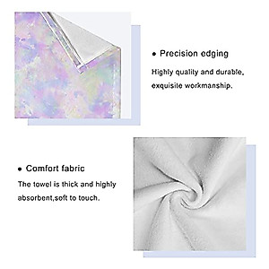 ALAZA Swirl Rainbow Tie-Dye Pastel Blot Print Towel Bathroom Sets 3 Piece Bath Towel Sets1 Bath Towel 1 Hand Towel 1 Washcloth Soft Luxury Absorbent Decorative Towels for Beach Gym Spa