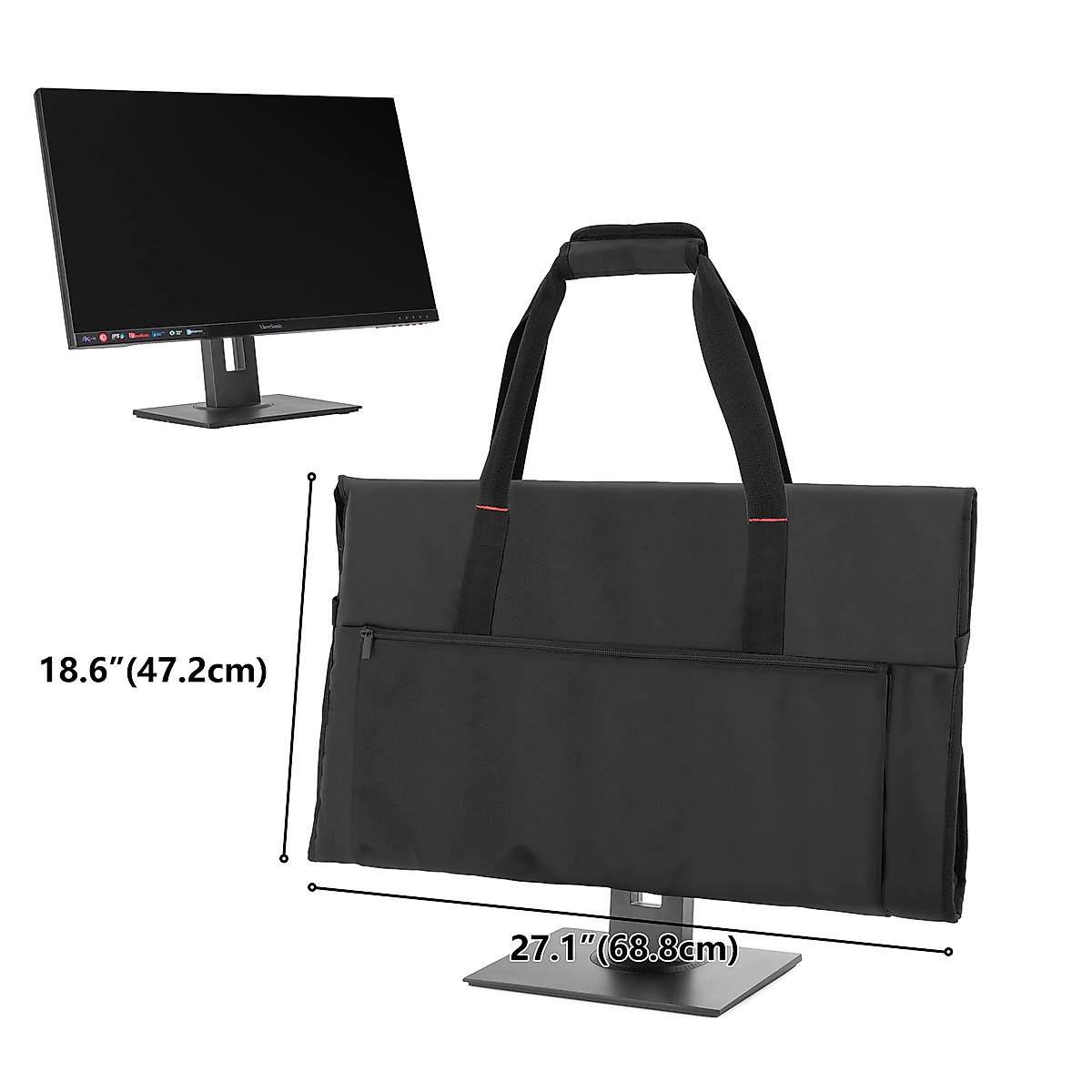 Trunab Travel Carrying Case for 27" LCD Screens and Monitors, With Padded Velvet Lining, Protective Monitor Bag Compatible With iMac* 27" and Accessories, Black (Patented Design)