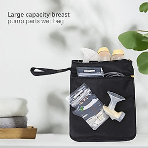 V-COOOL Breast Pump Backpack Spectra, Tote Bag with 15.6 Inch Laptop and Breast Pump Parts Bag,Breast Pump Cleaning Wipes, Pumping Bag Wet/Dry Bag