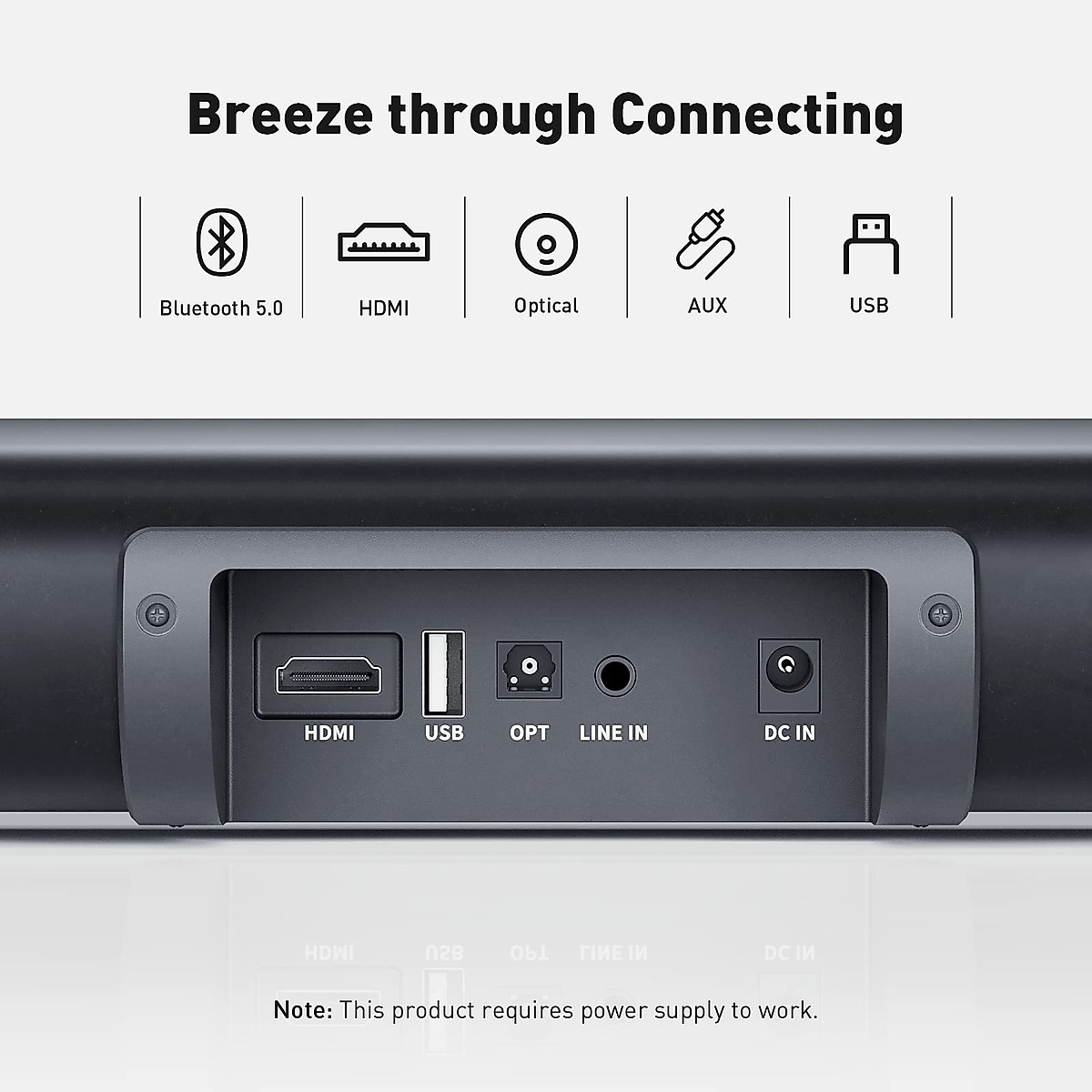 Fosi Audio A3 Small Sound Bars for Computer, Mini Soundbar Speaker for Phone,Projector, 18" Bluetooth Speakers for RV,Garage,Bedroom,Small Space