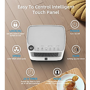 VEAGASO 2500 Sq. Ft Dehumidifier for Basement, 34 Pint Dehumidifiers For Home, Large Room, Auto Drain or Manual Drainage, Digital Control Panel, Auto Defrost, 24H Timer, Child Lock