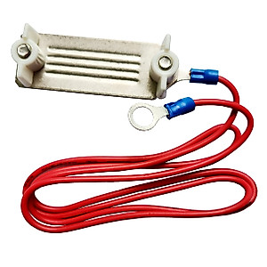 Q'mark Electric Fence Tape Connector, Polytape to Polytape Connector, Polytape to Energizer Connector, with 90 cm Wire - 2 Pack (to Energizer), Silver & Red