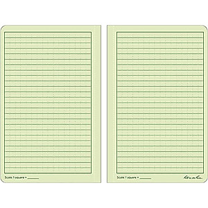 Rite In The Rain Weatherproof Tactical Field Notebook, 4 5/8" x 7", Green Cover, Universal Pattern with Reference Materials (No. 980), One Size (980L)