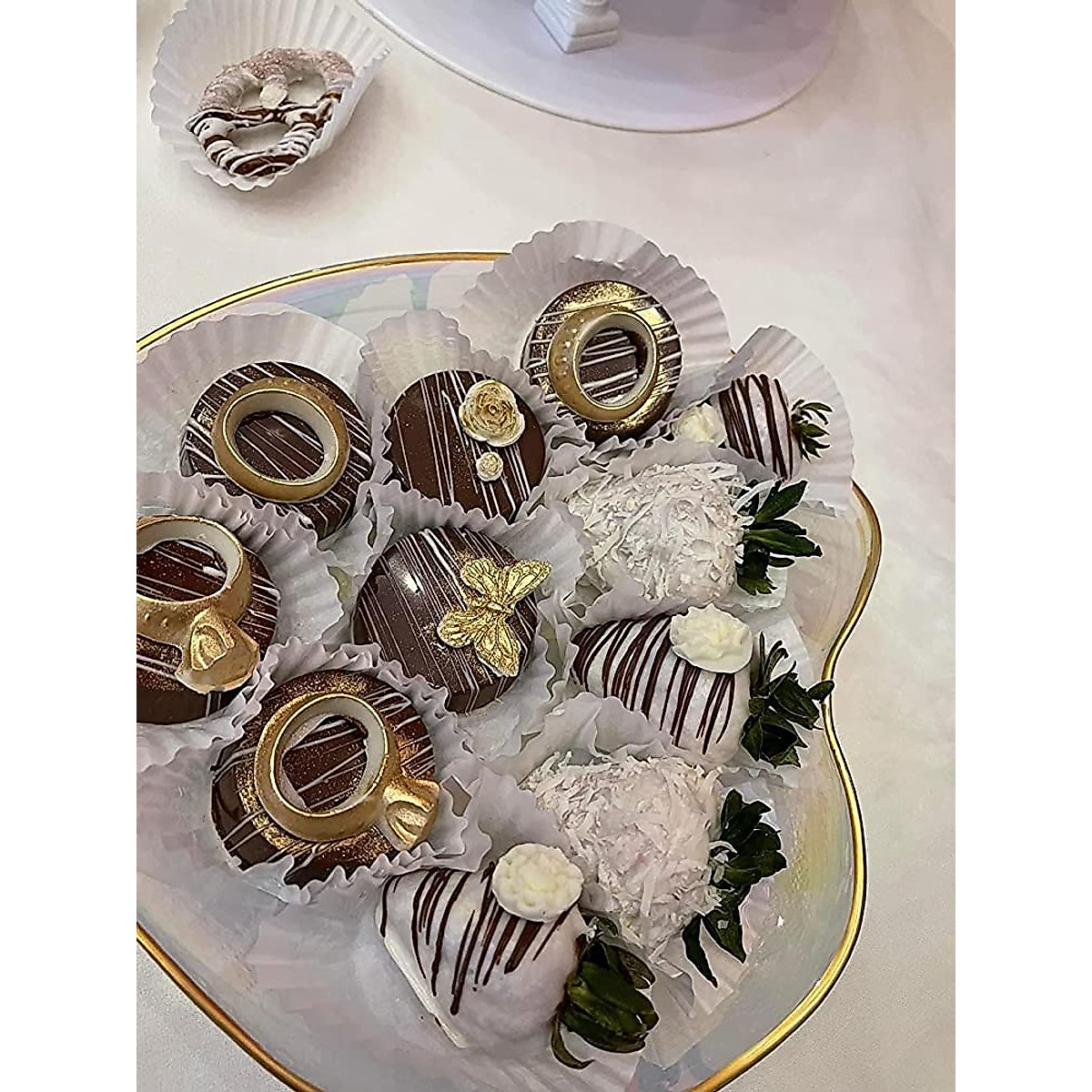 Owfvlazi Silicone Chocolate Ring Molds Non-Stick BPA Free Baking Jelly Pudding Candy Molds Ice Cube Tray Chocolate Candy Bakeware Weeding Decoration Moulds (Ring Mold)