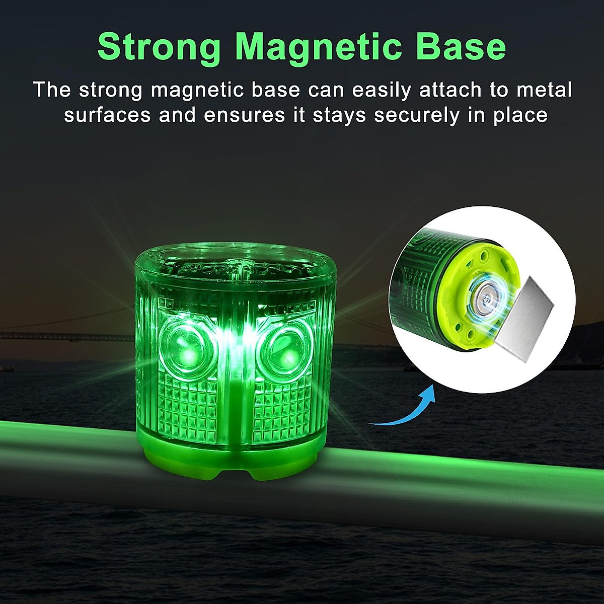 Aolyty Solar Strobe Warning Light Strong Magnetic Base Flashing Super Bright 360 Degree Automatically Turn On Waterproof for Construction Traffic Factory (Yellow)