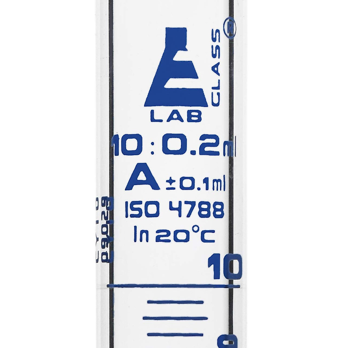 EISCO Graduated Cylinder, 10ml - Class A Tolerance ±0.10ml - Round Base - Blue Graduations - Borosilicate 3.3 Glass