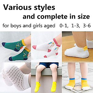 TYONMUJO 20 Pairs Baby Boy Girl Socks Wholesale Baby Cotton Socks Bulk Toddler Kids Socks Bundle (Pattern at Random) Boys 0-12 Months