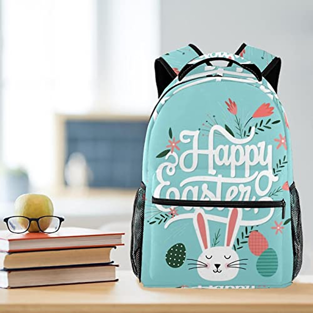 Happy Easter Cute Bunny Backpack for Girls Boys for School Backpacks