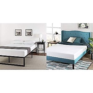 Zinus ABEL 14 Inch Metal Platform Bed Frame with Steel Slat Support, Mattress Foundation, Queen & Green Tea 6-inch Memory Foam Mattress, Queen