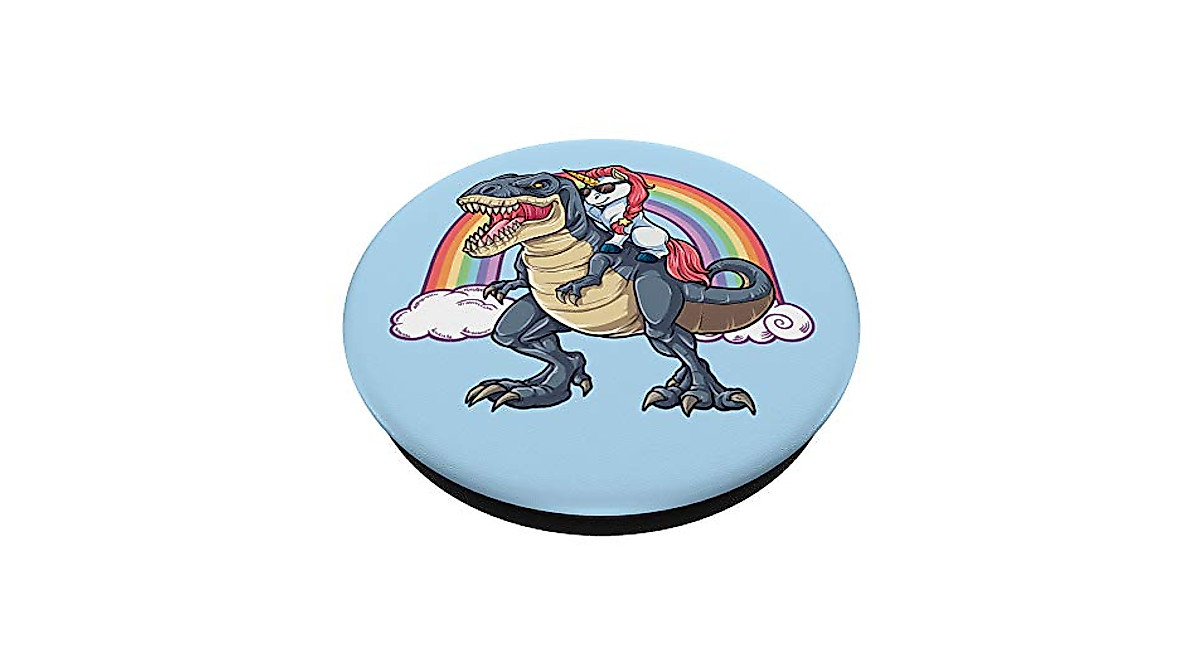 Cute Unicorn Riding T-Rex PopGrip for Phones & Tablets