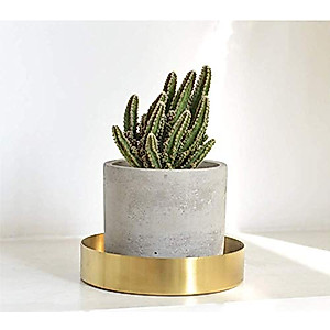 UniDes - Round Brass Tray,Small Gold Decorative Tray Metal Storage Organizer Tray for Modern Home,Matte Brass Finish | 8.66 Inch