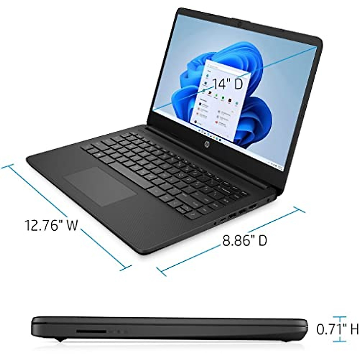 HP 14" Chromebook for Student and Business, HD Thin and Light Chromebook Laptop, Intel Celeron N4120, 16GB RAM, 192GB Storage (64GB eMMC+5ave 128GB Flash Memory), HDMI, Wi-Fi, Chrome Os, Black