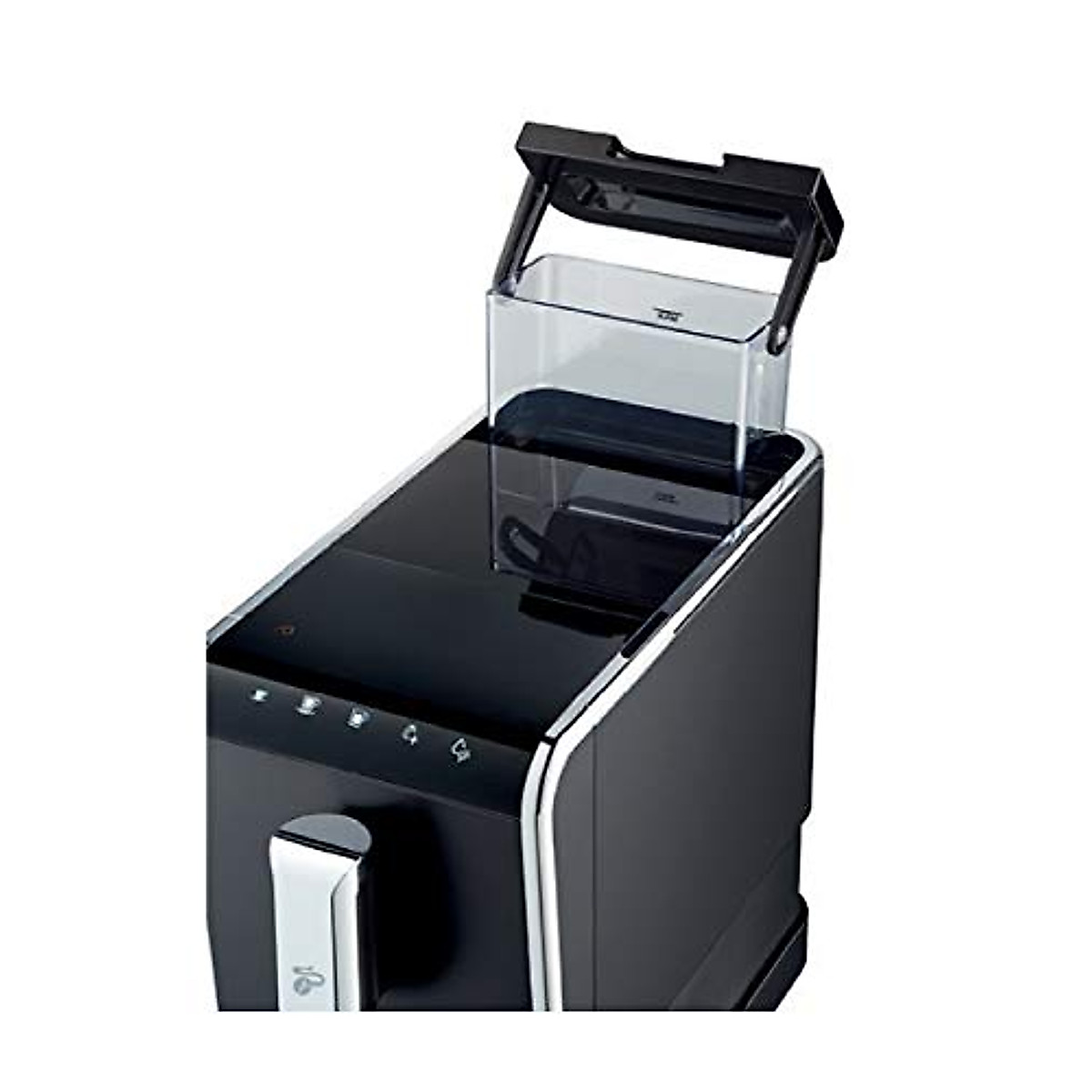 Tchibo Single Serve Coffee Maker Black - Automatic Espresso Coffee Machine with Induction Milk Frother for Rich, Creamy Froth - Built-in Bean Grinder, No Coffee Pods Needed