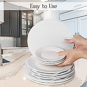4 Sizes, 50 Pack Felt Plate Storage Divider for China/Glass/Pots White Large Thick and Soft Plate Separator Storage for Protecting and Stacking Porcelain Chinaware