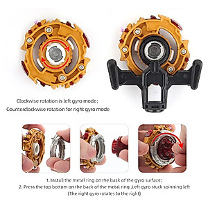 Bey Battle Burst Gyro Attack Blades Metal Fusion Evolution Combination with Starter Battle Arena, Launchers & Includes 4 Battling Metal Gyro Blades(4in1)